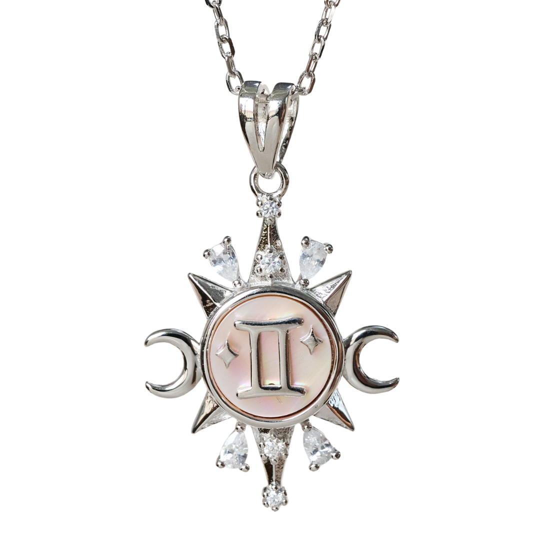 Celestial Horoscope Pendant Gemini Bisoulovely Silver Bisoulovely